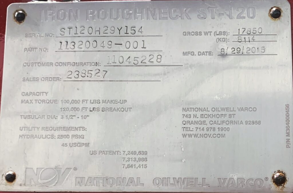 NOV ST-120 - Drilling Equipment Parts